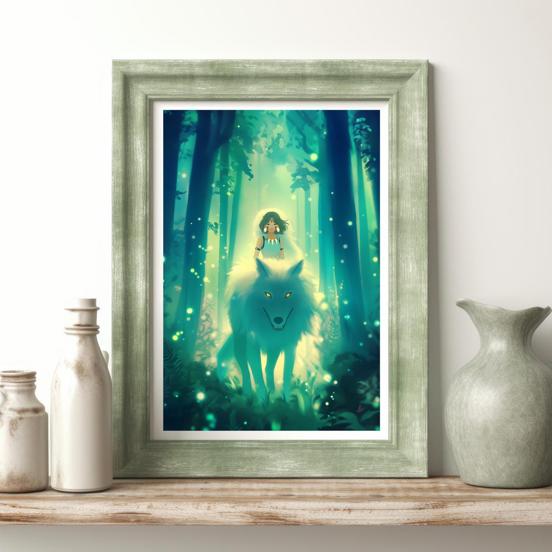 Princess Mononoke Poster – Studio Ghibli Pastel Art, Mononoke Wall ...
