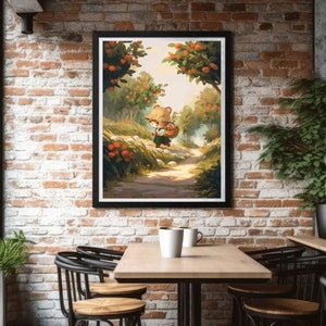 Red Panda Fall Floral Decor, AC Fall Wall Art, Kawaii Room Decor ...