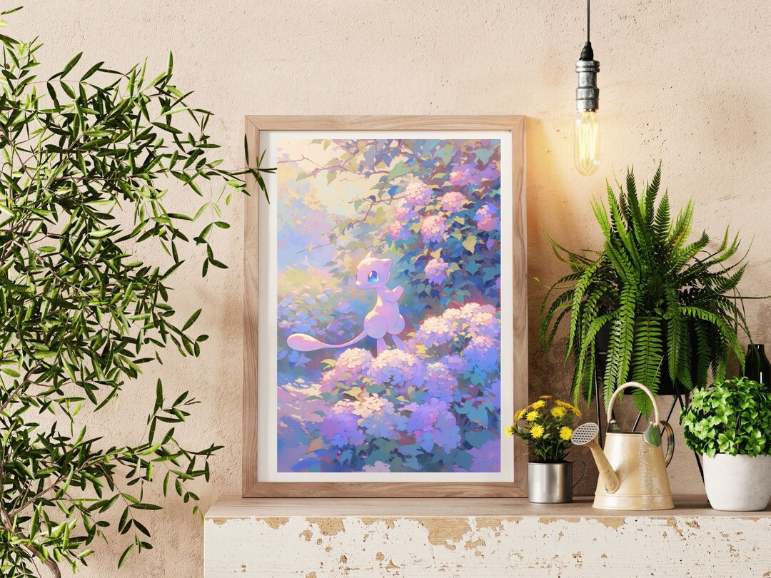 Pokemon Mew Illustration, Pokemon Art Print, Watercolor Pokemon Poster ...