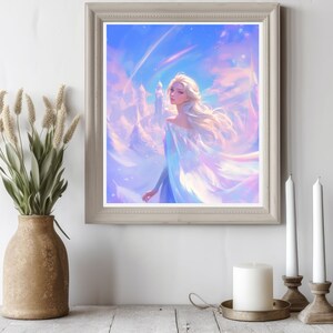 Princess Elsa Poster Pastel, Soft Girl Room Decor for Teens, Pastel ...