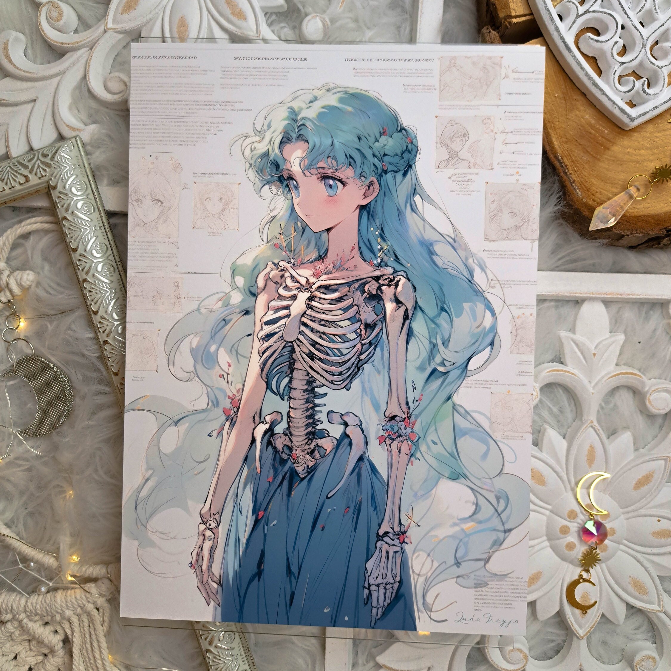 Moon Skeleton Poster Neptune Human Anatomy Print Medical - Etsy