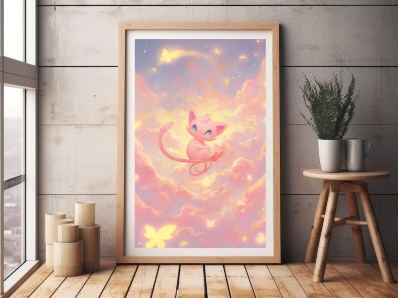 Pokemon Mew Illustration Pokemon Art Print Watercolor - Etsy