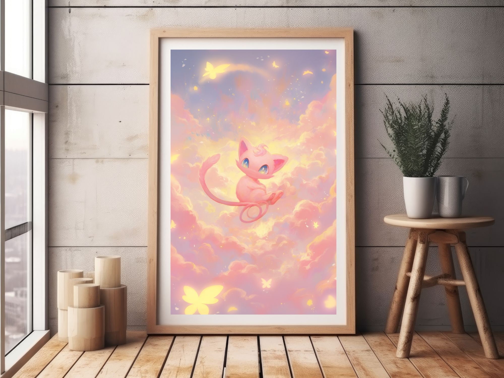 Pokemon Mew Illustration Pokemon Art Print Watercolor - Etsy