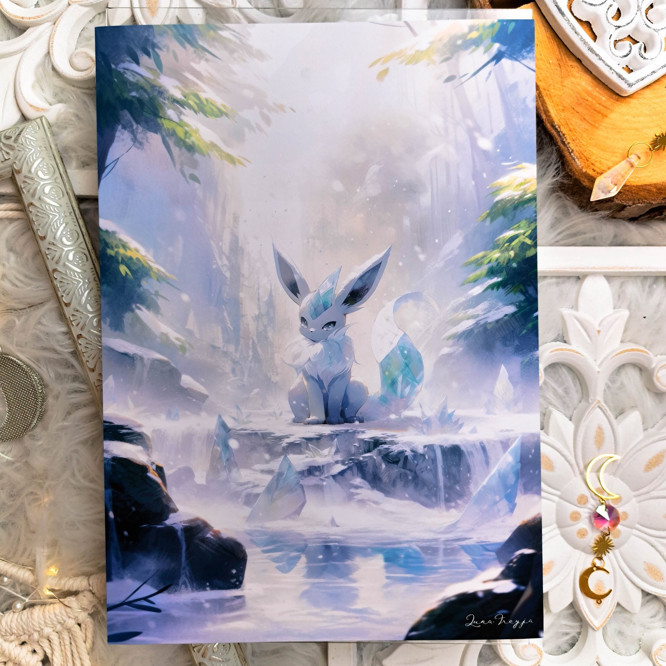 Pokemon Glaceon Illustration, Pokemon Art Print, Watercolor Pokemon ...
