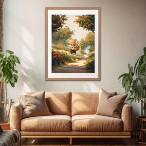 Red Panda Fall Floral Decor, AC Fall Wall Art, Kawaii Room Decor ...