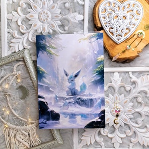 Pokemon Glaceon Illustration, Pokemon Art Print, Watercolor Pokemon ...