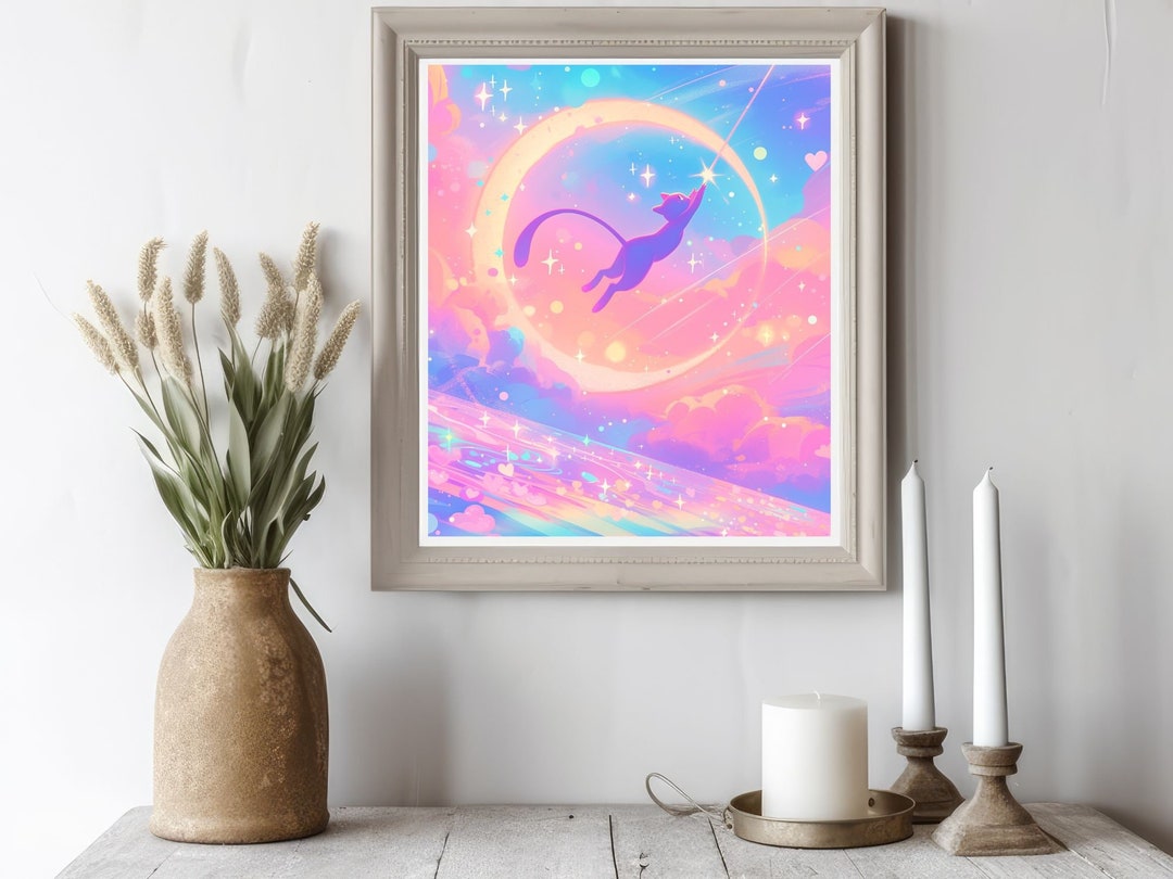 Pokemon Mew Illustration, Pokemon Art Print, Watercolor Pokemon Poster ...