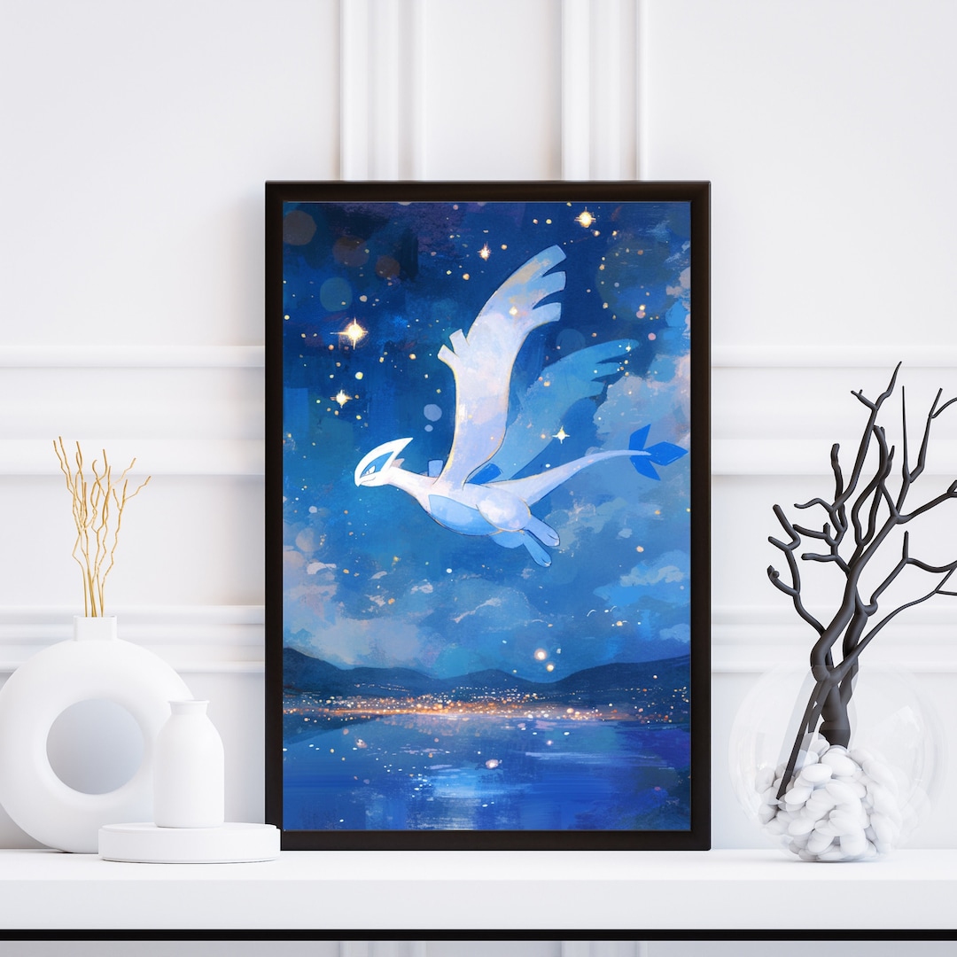Pokemon Lugia Illustration, Pokemon Art Print, Watercolor Pokemon ...