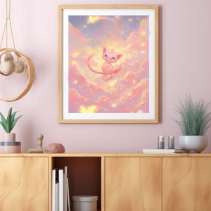 Pokemon Mew Illustration Pokemon Art Print Watercolor - Etsy