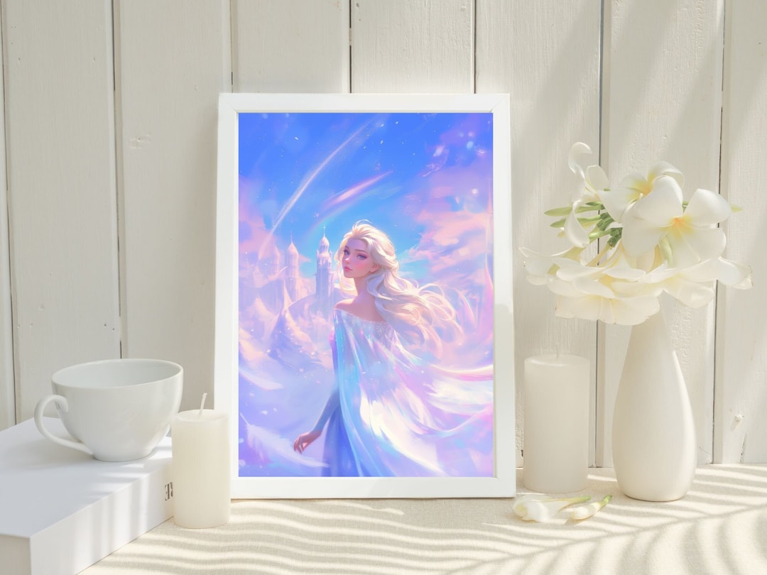 Princess Elsa Poster Pastel, Soft Girl Room Decor for Teens, Pastel ...
