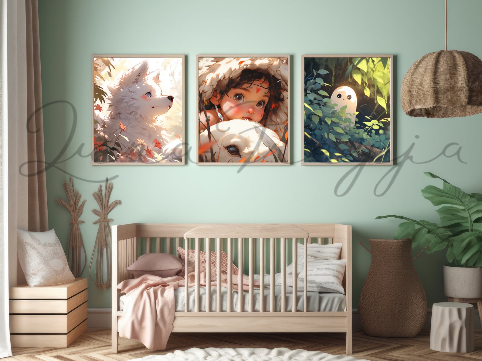 Baby Princess Mononoke Poster Japandi Wall Art Set for Baby - Etsy