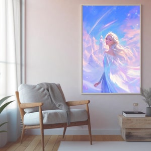 Princess Elsa Poster Pastel, Soft Girl Room Decor for Teens, Pastel ...