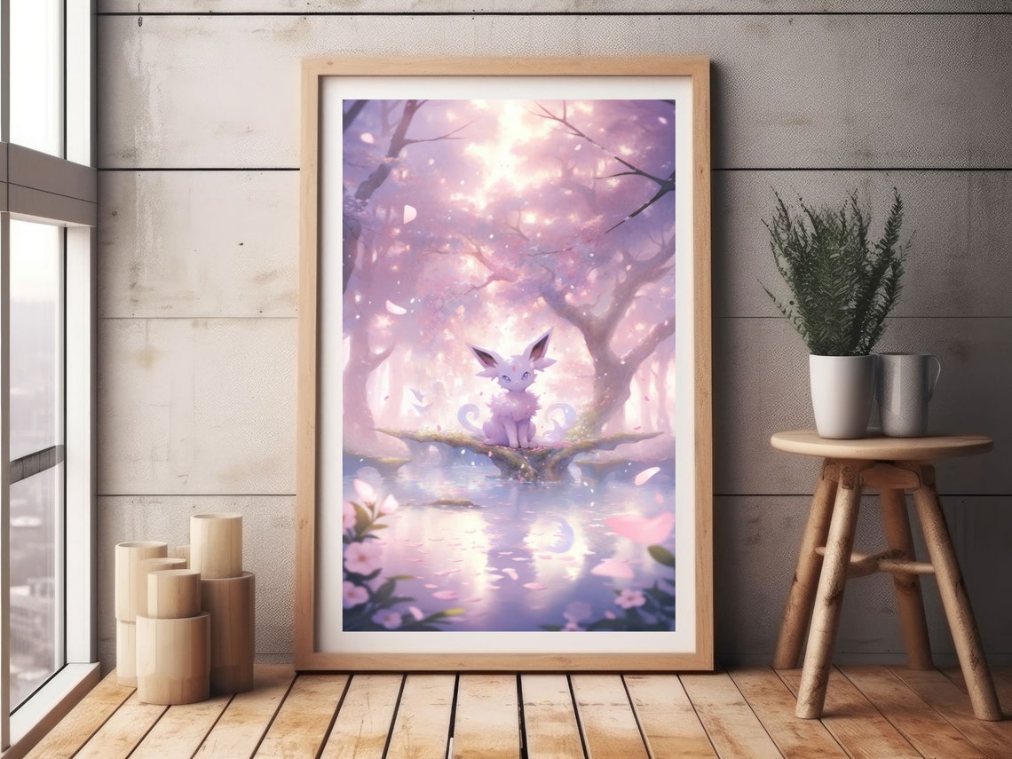 Pokemon Espeon Illustration Pokemon Art Print Watercolor - Etsy