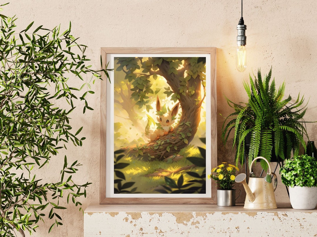 Pokemon Leafeon Illustration, Pokemon Art Print, Watercolor Pokemon ...
