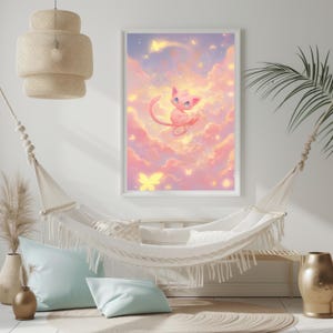 Pokemon Mew Illustration, Pokemon Art Print, Watercolor Pokemon Poster ...