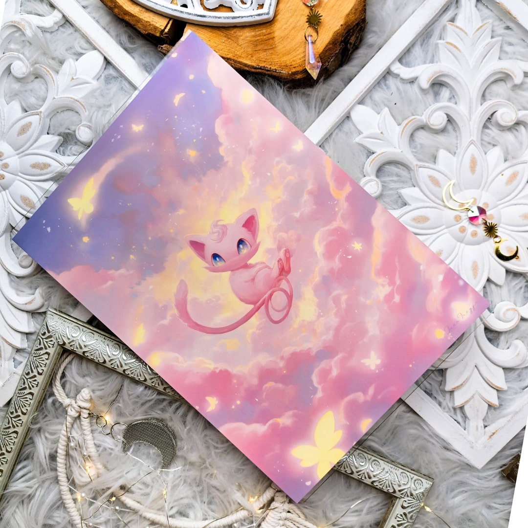 Pokemon Mew Illustration, Pokemon Art Print, Watercolor Pokemon Poster ...