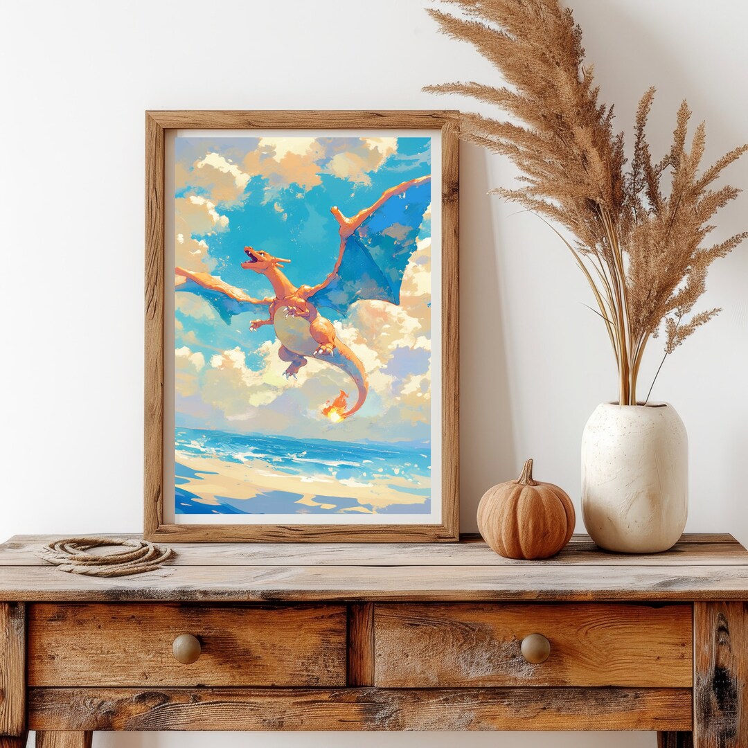 Pokemon Charizard Illustration, Pokemon Art Print, Watercolor Pokemon ...