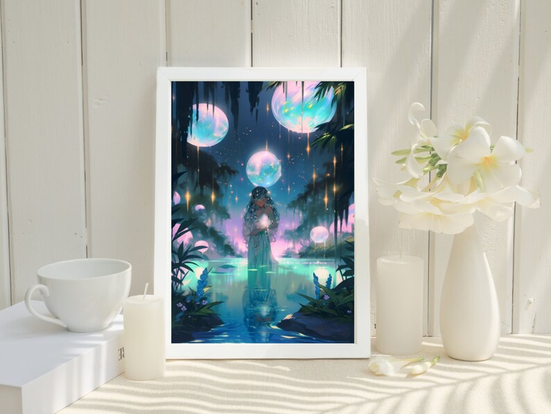 Moon Princess Pastel Poster Soft Girl Room Decor For Teens Pastel Wall Art For Girl Apartment