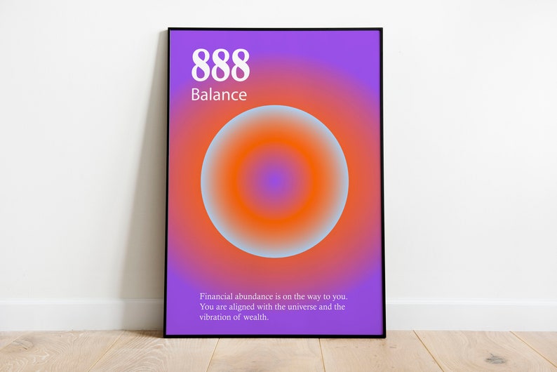 Angel Number Poster 888 Aura Poster Angel Number Poster - Etsy