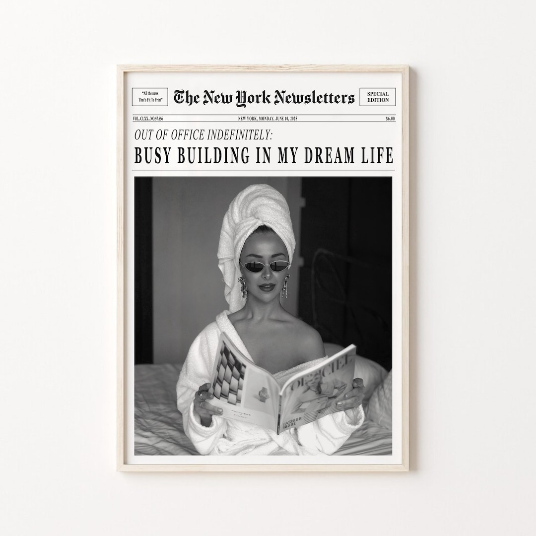 Busy Building My Dream Life Newspaper Print - Vintage Headline Art ...
