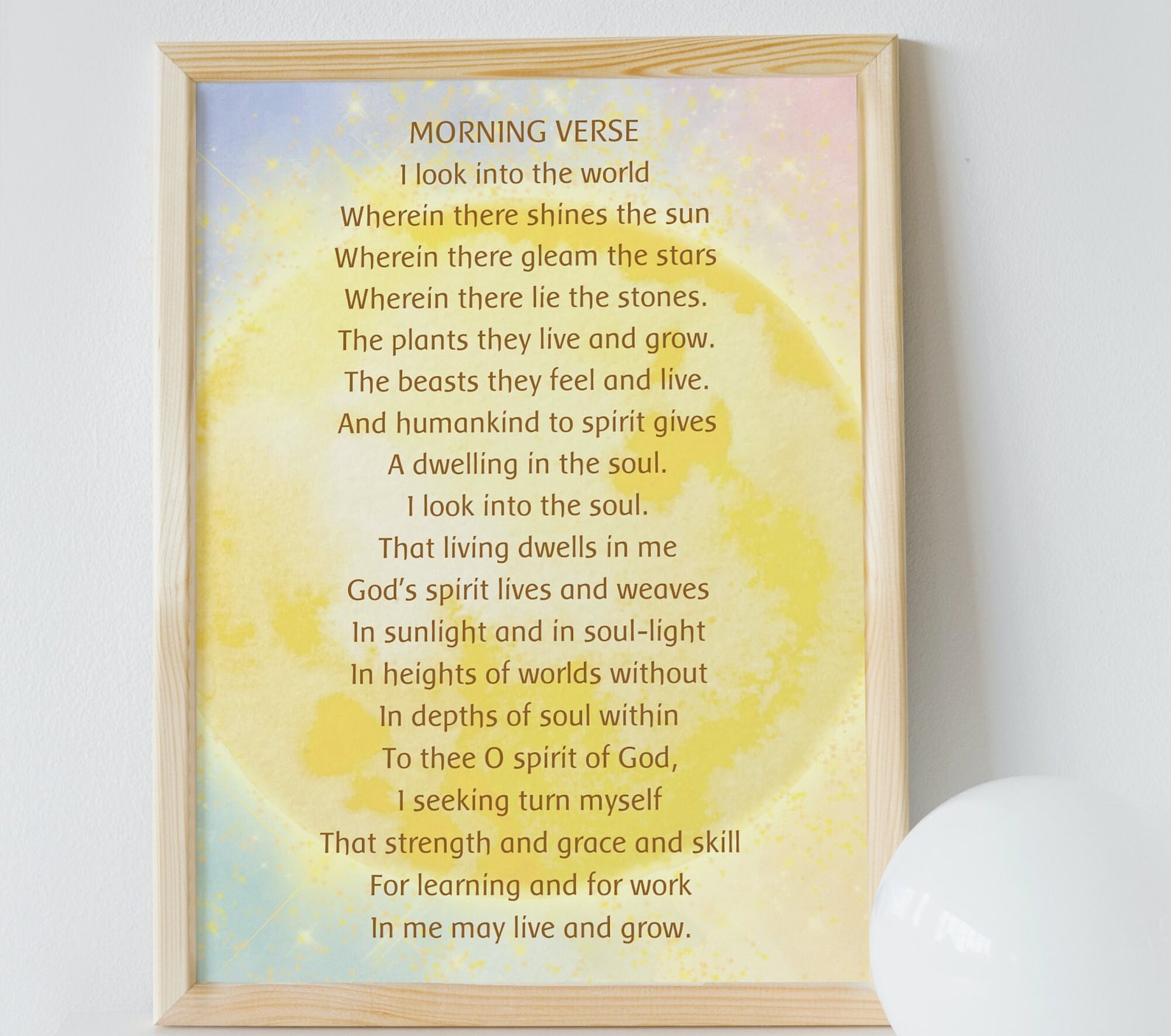 Waldorf Inspired Morning Verse for Upper Grades - Digital Printable - Etsy
