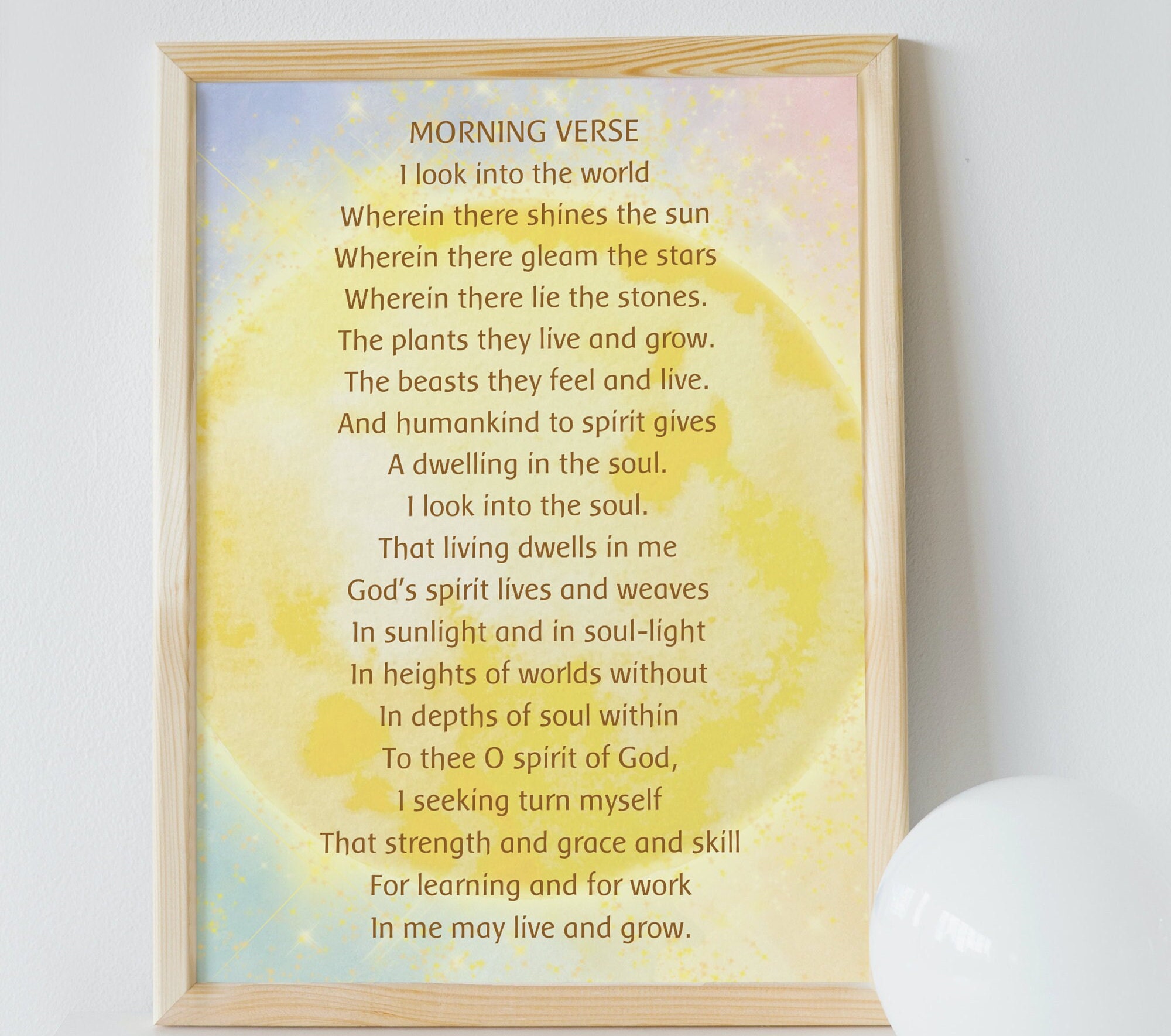 Waldorf Inspired Morning Verse for Upper Grades - Digital Printable - Etsy