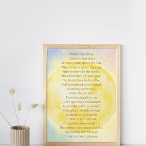 Waldorf Inspired Morning Verse for Upper Grades - Digital Printable - Etsy