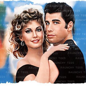 Grease PNG & Jpg Files Animated Shirt Print Digital Download DTF DTG ...