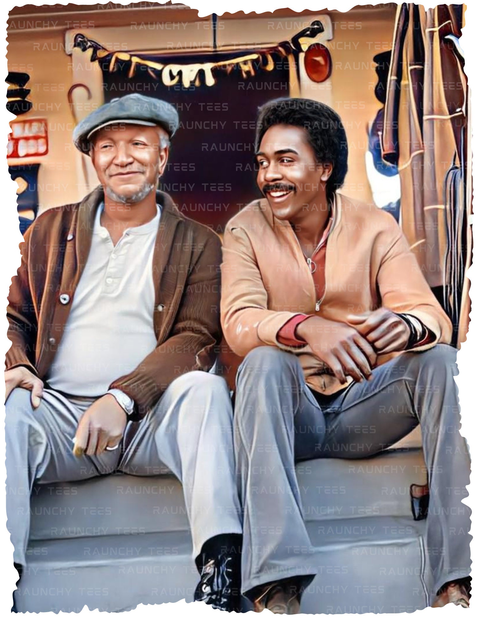 Fred and Lamont Sanford PNG & Jpg Files Animated Shirt Print Digital ...