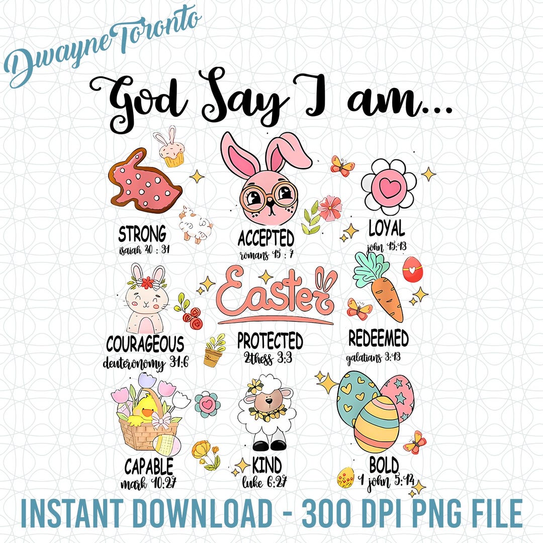 God Say I Am Easter Png, Jesus Easter Png, Easter Christian Gift, Happy ...