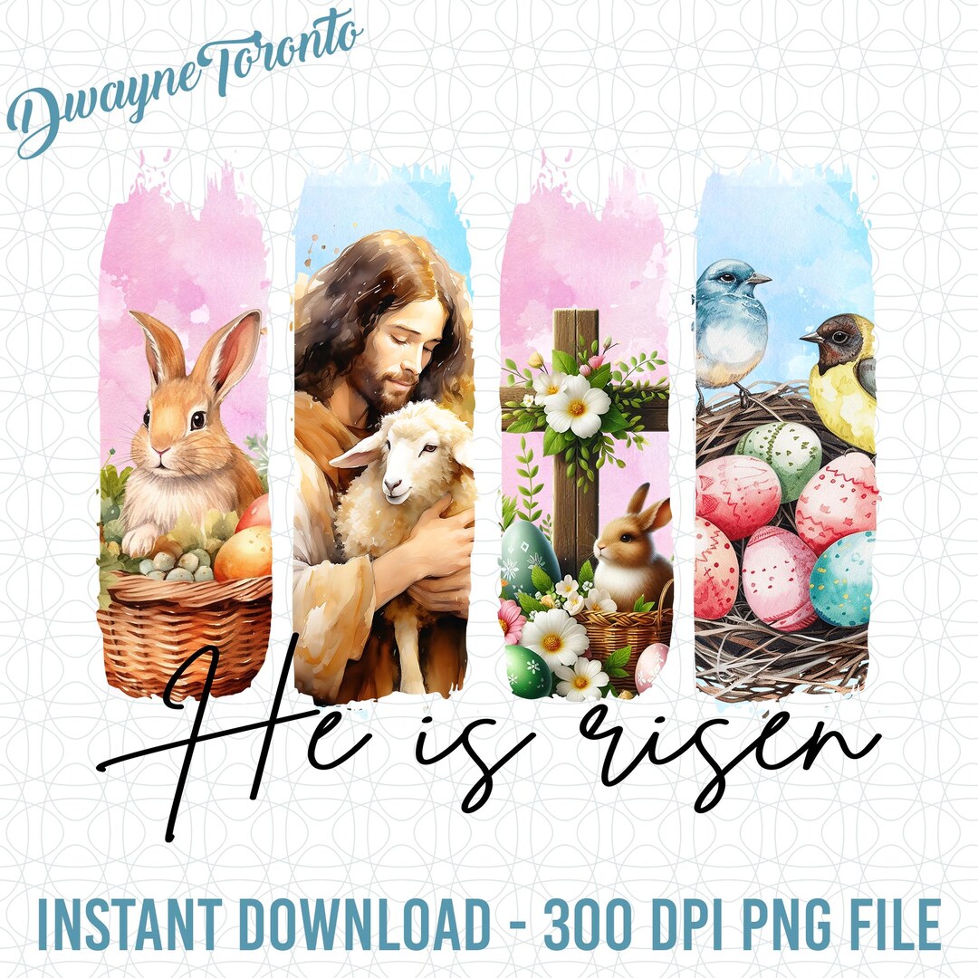 He is Risen Easter Png, Retro Jesus Easter Png, Easter Christian Gift ...