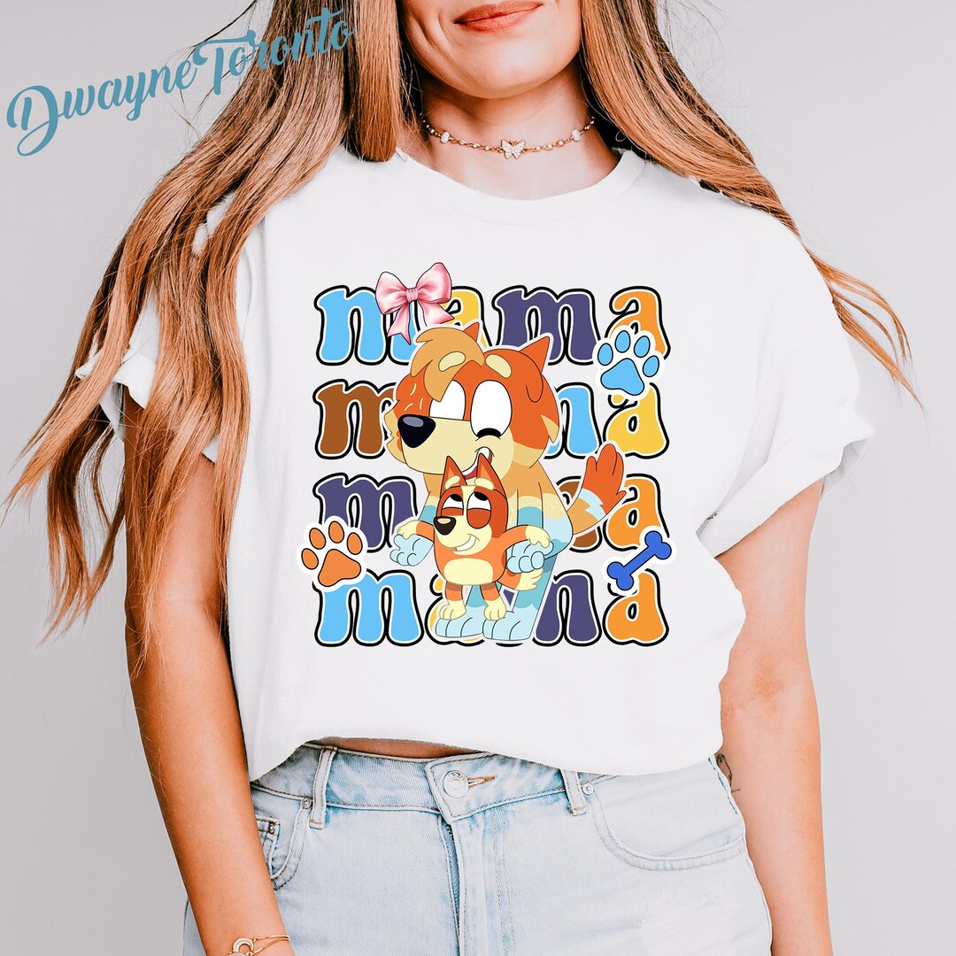 Coquette Bluey Mama Shirt, Bluey Mom Sweatshirt, Coquette Bow Mom Shirt ...