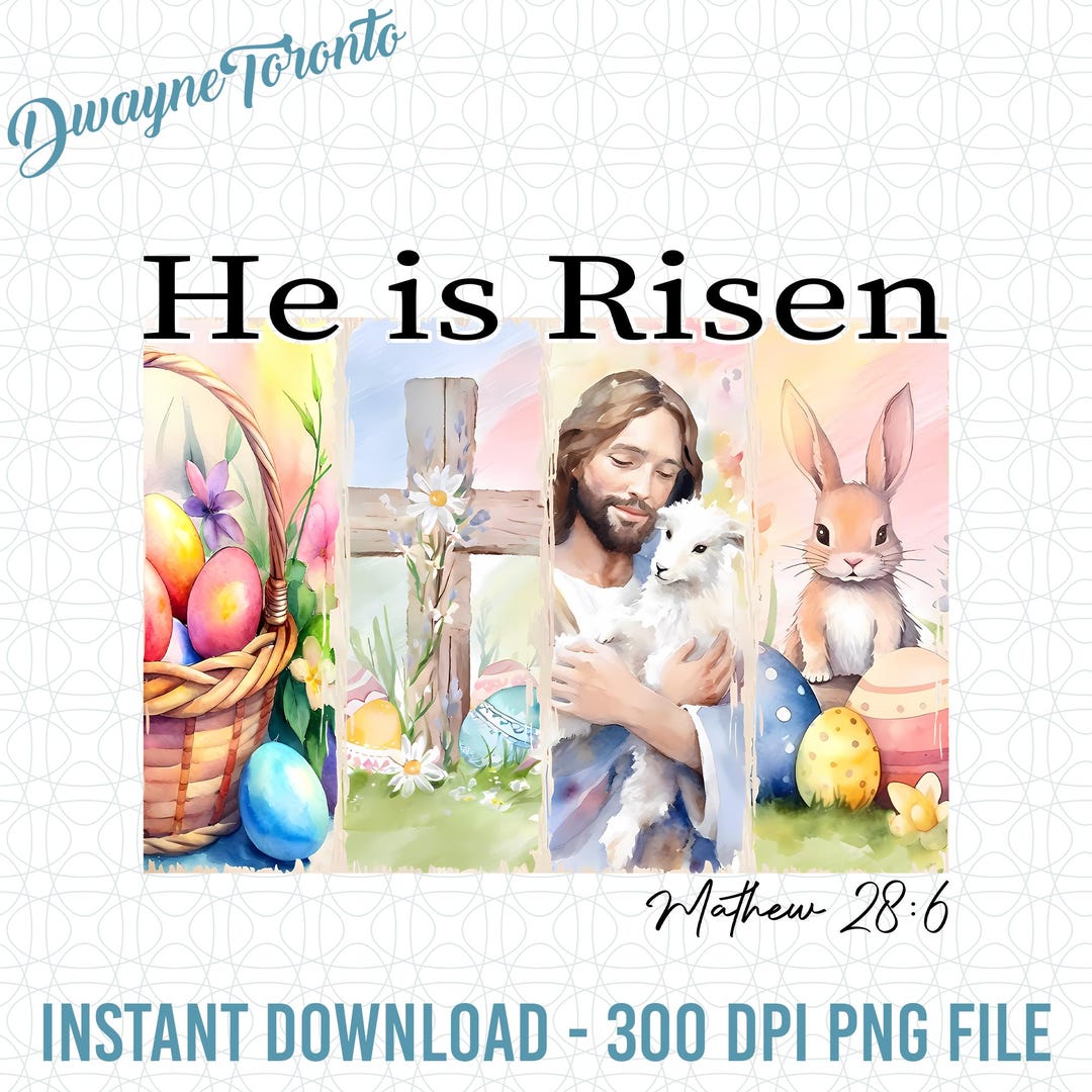 He is Risen Easter Png, Retro Jesus Easter Png, Easter Christian Gift ...