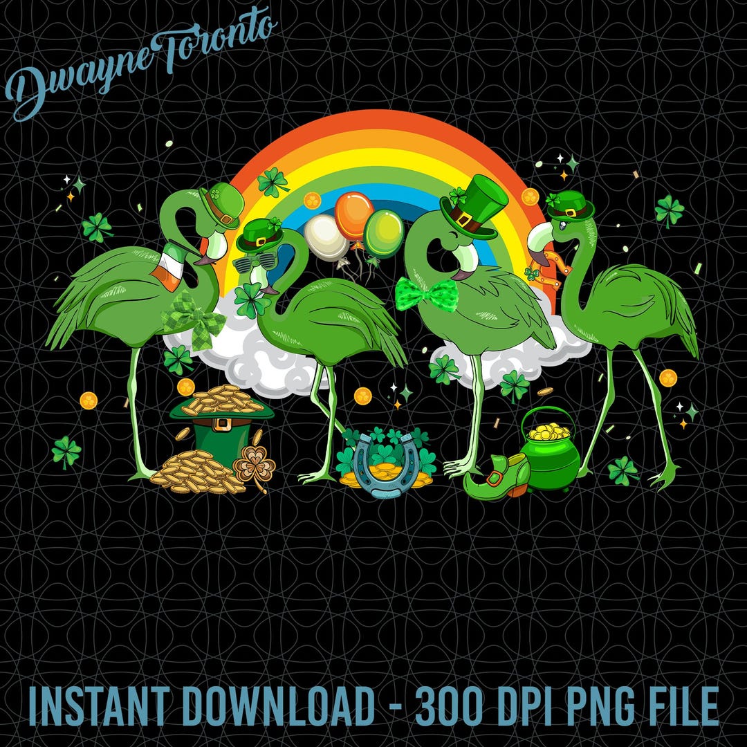 Funny Green Flamingo St Patrick's Day Png, Lucky Flamingo Png, Flamingo ...