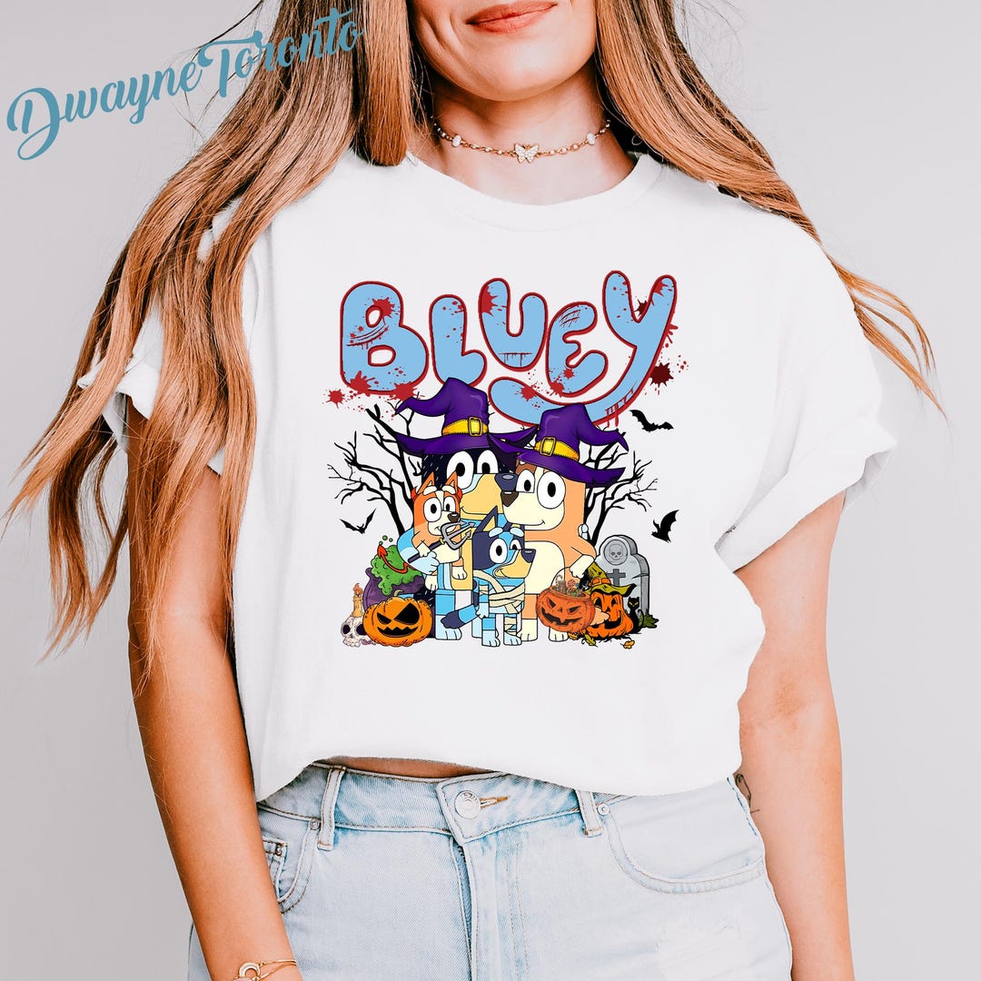 Spooky Bluey Family Halloween Shirt, Booey Shirt, Cartoon Dog Halloween ...