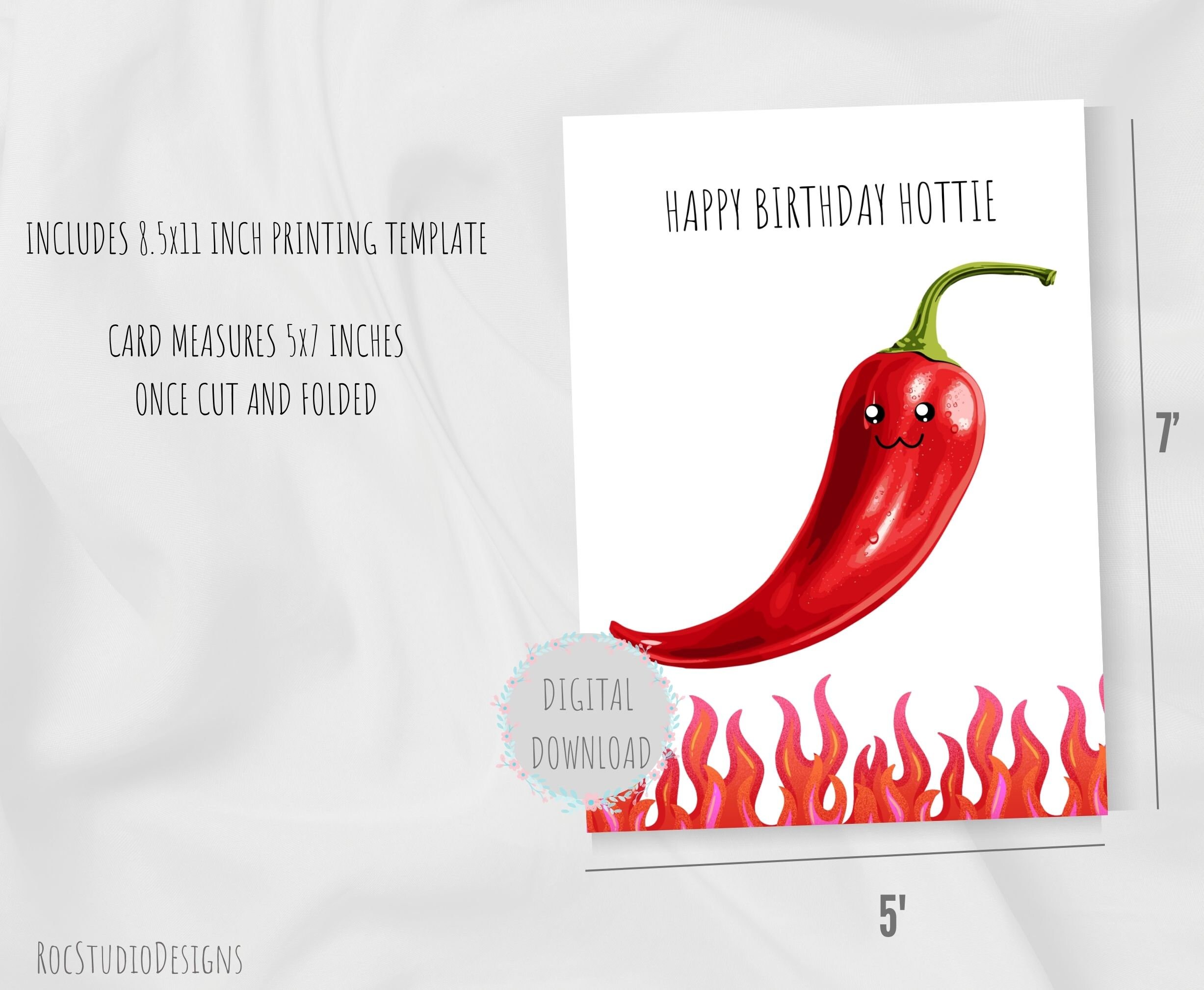 Printable 'HAPPY BIRTHDAY HOTTIE' Card, Funny Birthday Card, Instant ...