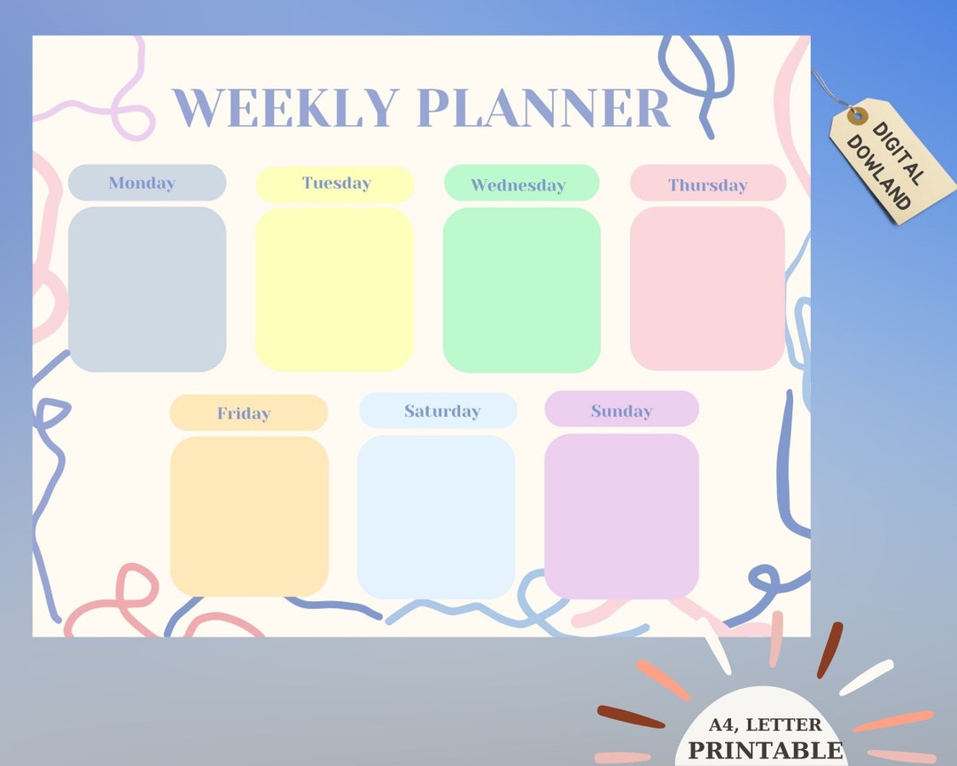 WEEKLY PRINTABLE PLANNER | Homeschool Planner, School Planner, Children ...