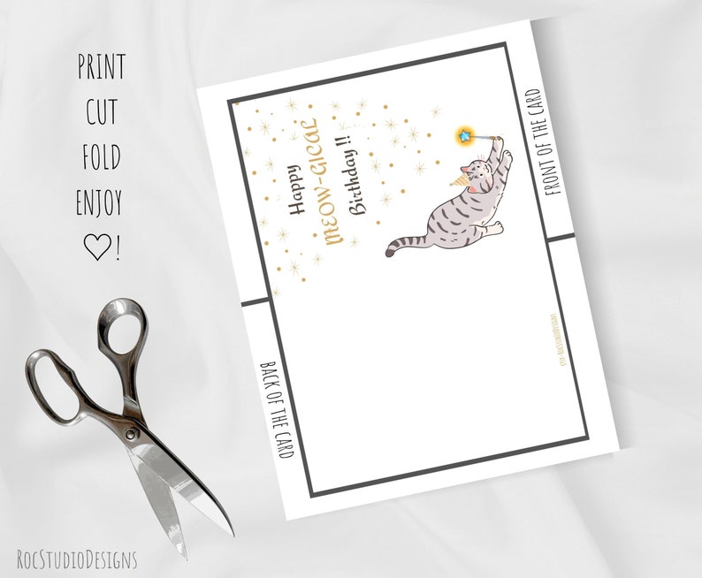 Printable Cat Birthday Card, Funny Cat Birthday Card, Instant Download ...