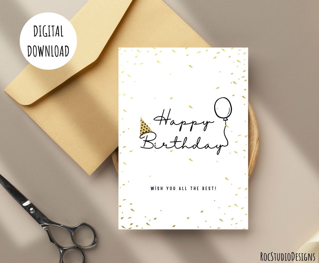 Funny Confetti Birthday Card: Printable 5x7 (digital Download) - Etsy