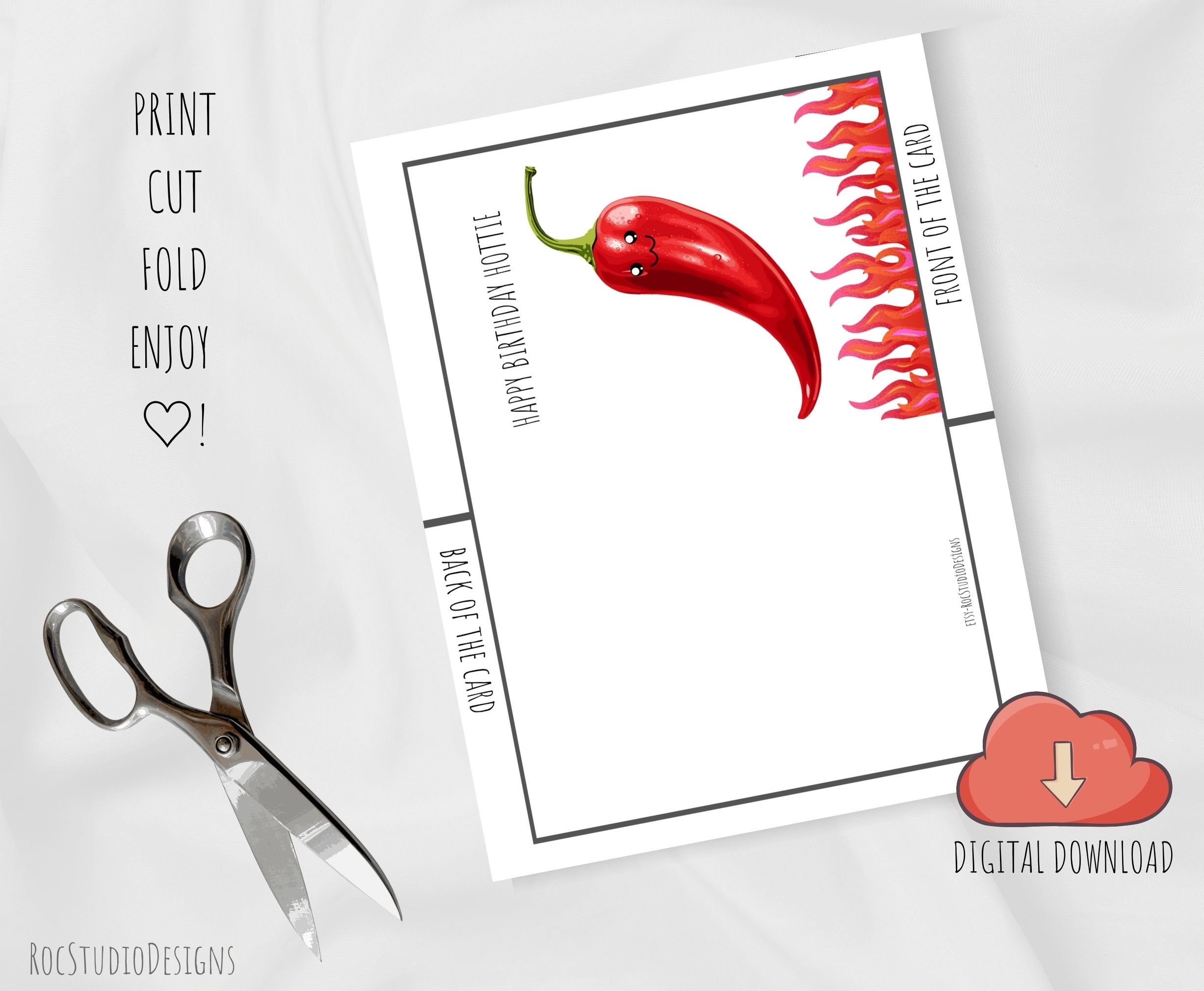 Printable 'HAPPY BIRTHDAY HOTTIE' Card, Funny Birthday Card, Instant ...