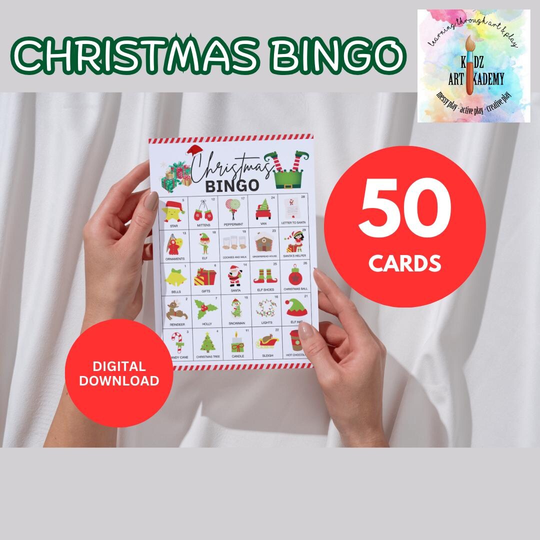 Christmas Bingo, 50 Christmas Bingo Cards, Christmas Games, Christmas ...