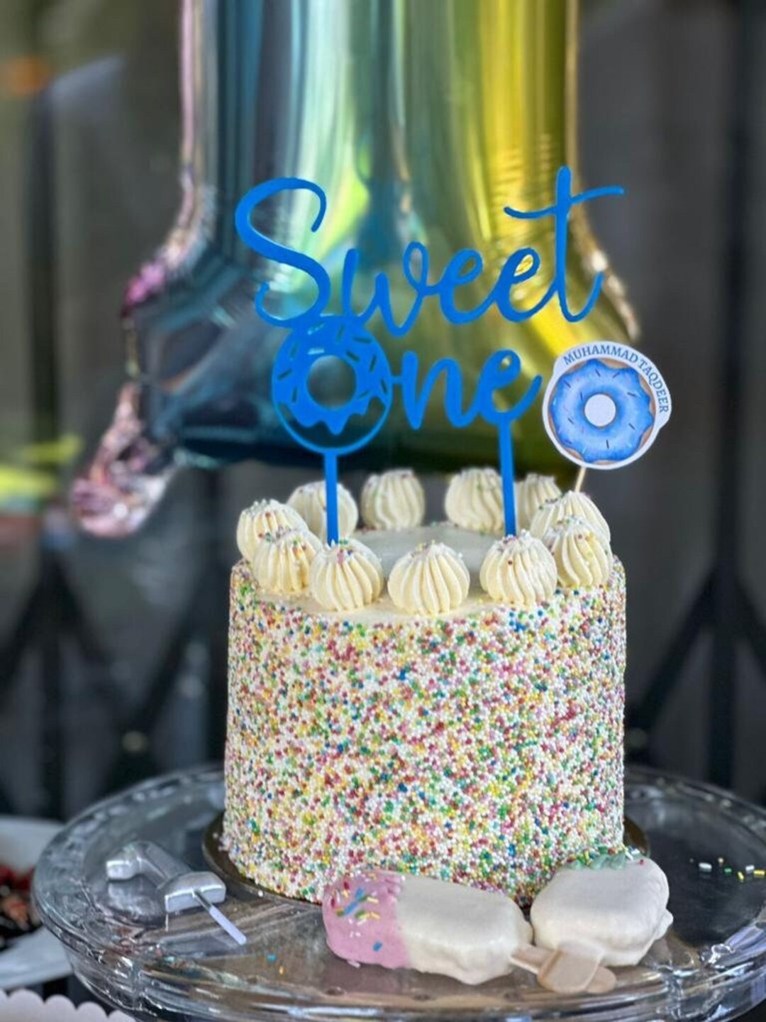 Sweet One Donut SVG, Sweet One Cake Topper Laser Cut File, 1st Birthday ...