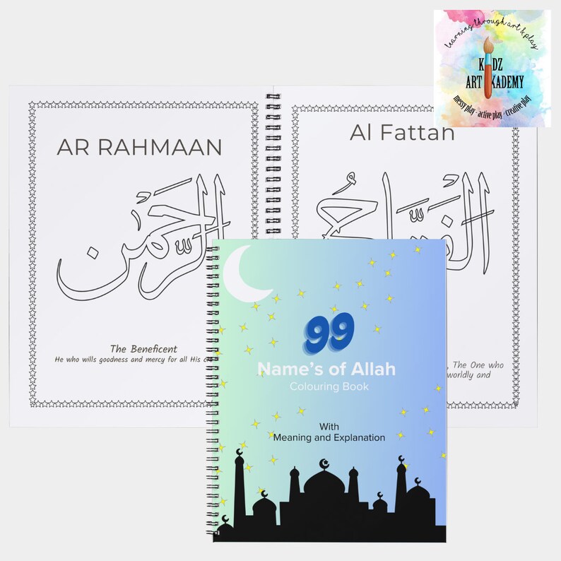 99 Names of Allah Kids Colouring Book Large Colouring Book for Kids ...