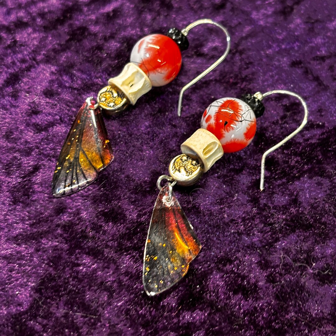 Real Bone Earrings Shark Vertebra Dangle Drop Earrings - Etsy