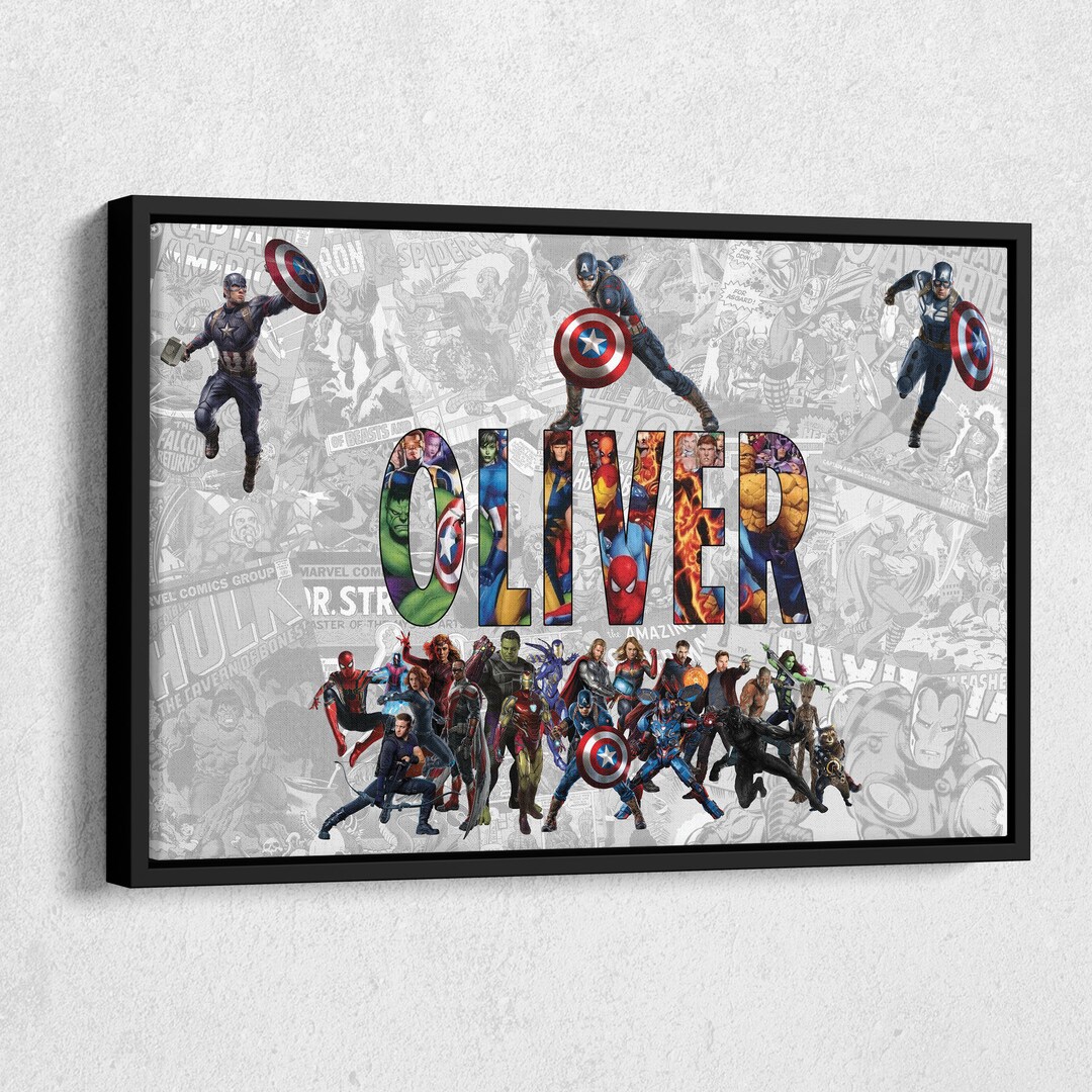 Captain America Personalized Name Superhero Custom - Etsy