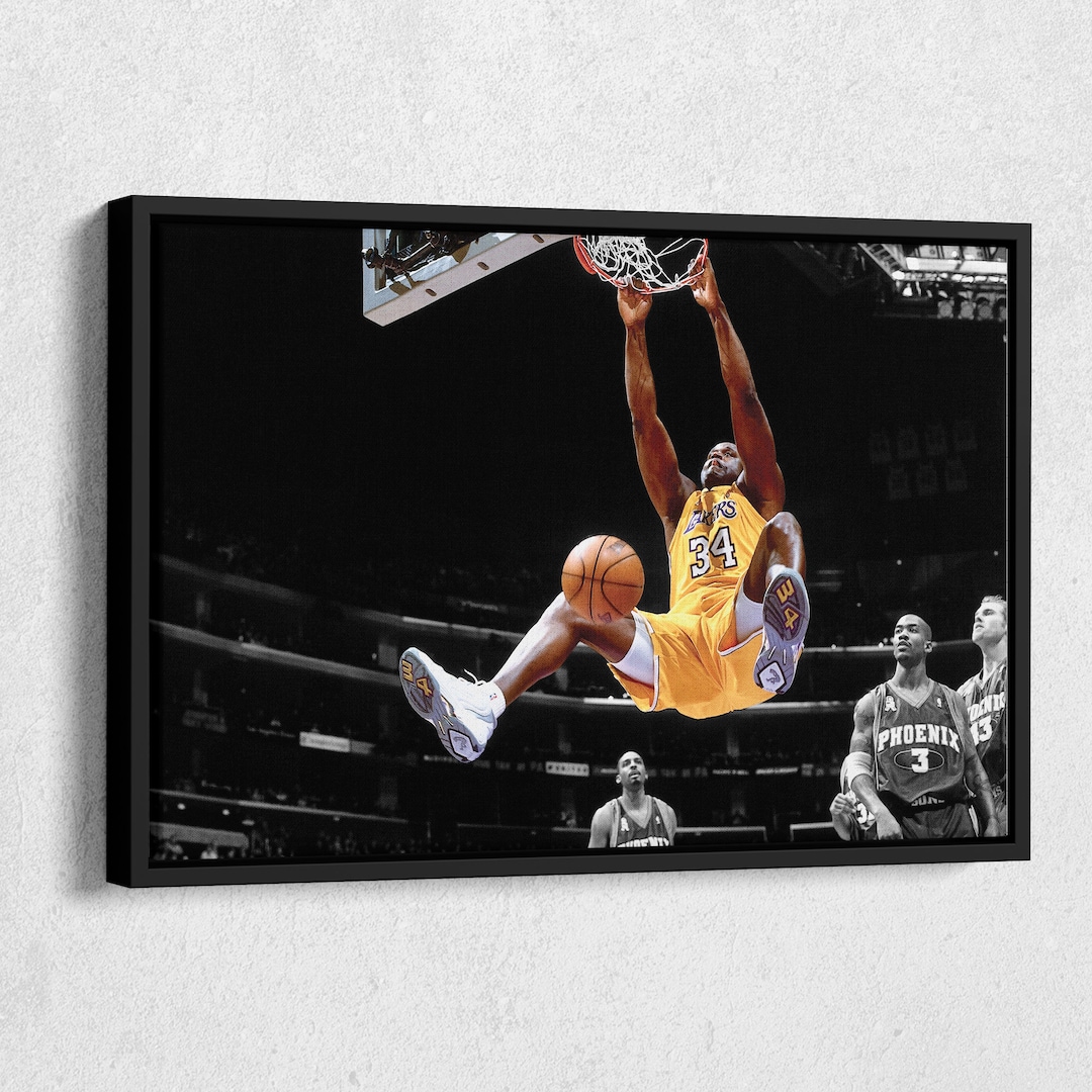 Shaquille O'neal Dunking Poster Lakers Canvas Wall Art - Etsy