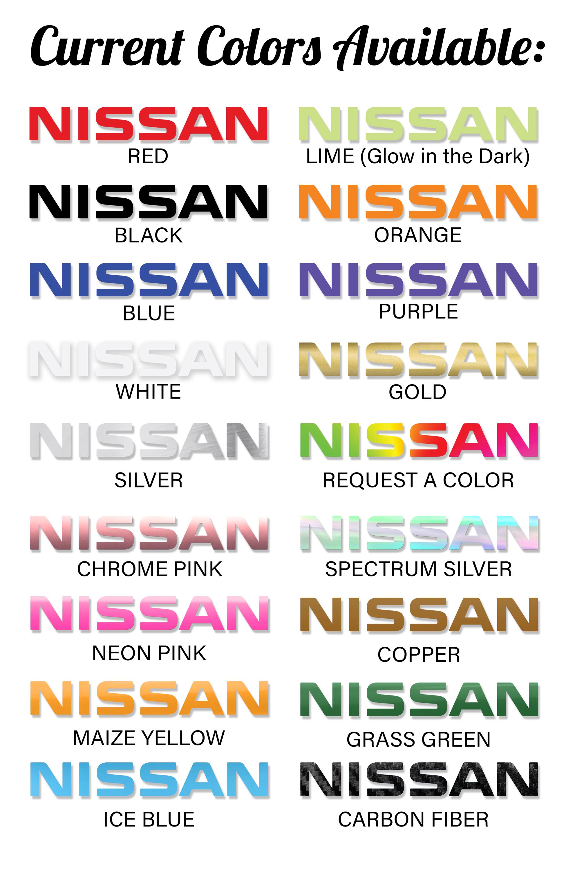1 SET of Front and Back Decal Sticker 2005-2012 NISSAN Letters Fit for ...