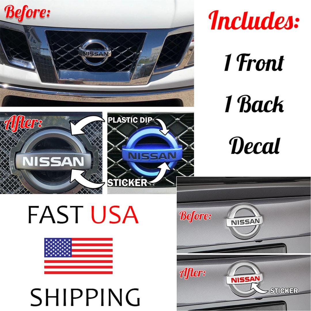 1 SET of Front and Back Decal Sticker 2005-2012 NISSAN Letters Fit for ...