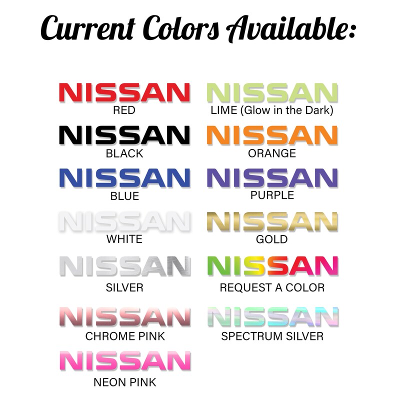 1 REAR Back Decal Sticker 2005-2019 NISSAN Letters Fit for Inter Emblem ...