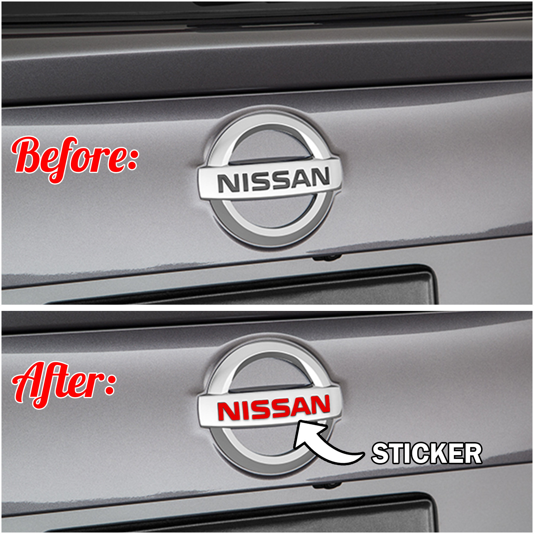 1 REAR Back Decal Sticker 2005-2019 NISSAN Letters Fit for Inter Emblem ...